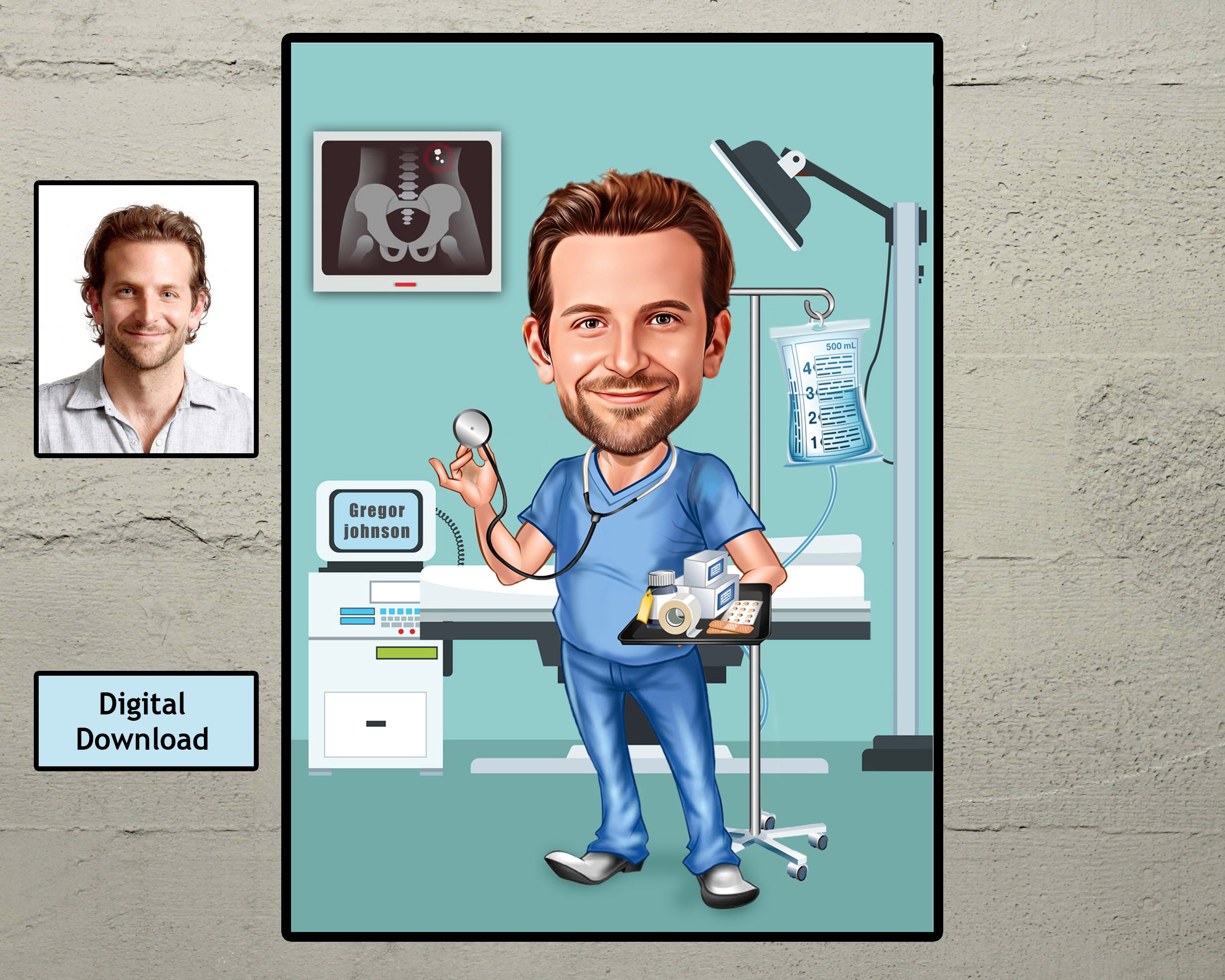 Male Nurse Cartoon Character