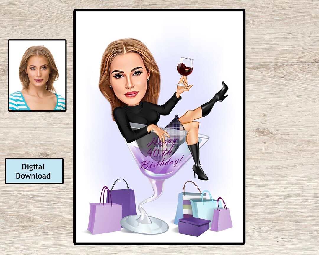 Personalized Birthday Portrait, Birthday Gift Idea, Digital Download ...