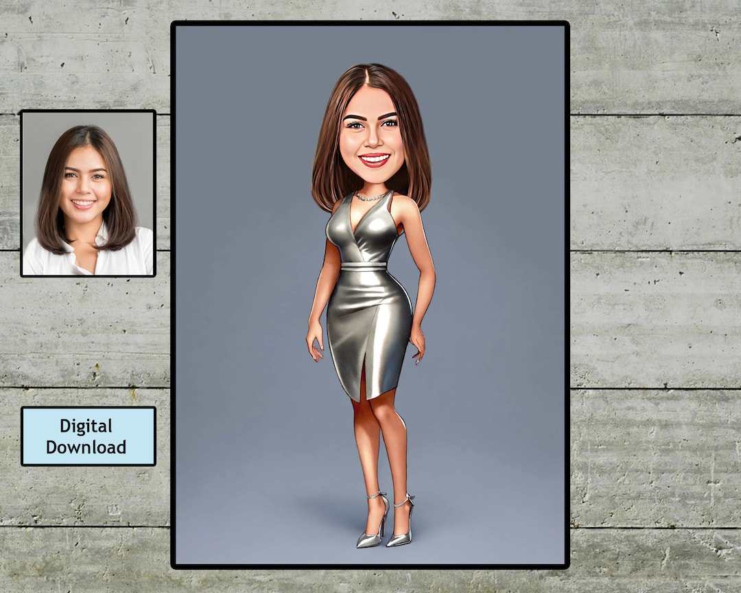 Personalized Cartoon Portrait: Custom Caricature Gift (digital Download ...