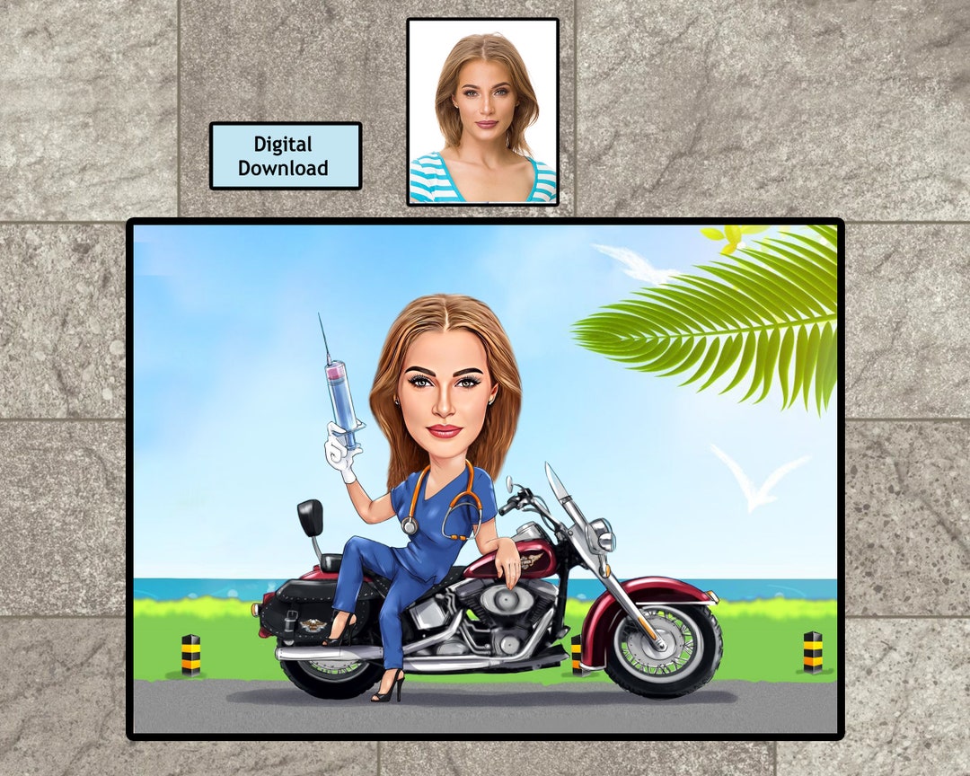 Personalized Female Doctor Motorcyclist, Gift for Motorcycle Riders ...
