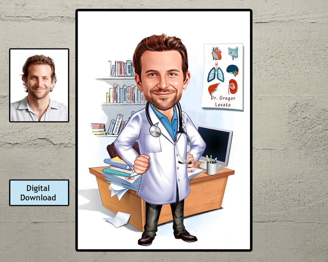 Internal Medicine Doctor Caricature, Internal Medicine Teacher Gift ...