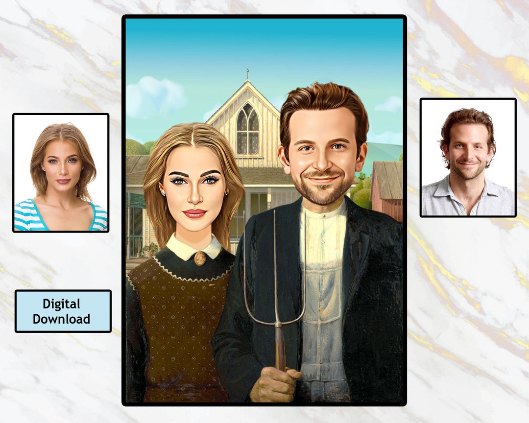 Personalized American Gothic Portrait From Your Photo,portrait for ...
