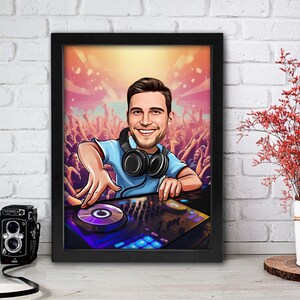 Custom DJ Cartoon Portrait, DJ Caricature, Gift for Dj, Funny Dj ...