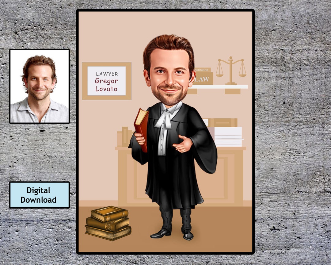 Custom Lawyer Portrait, Attorney Graduation Gift (digital Download) - Etsy