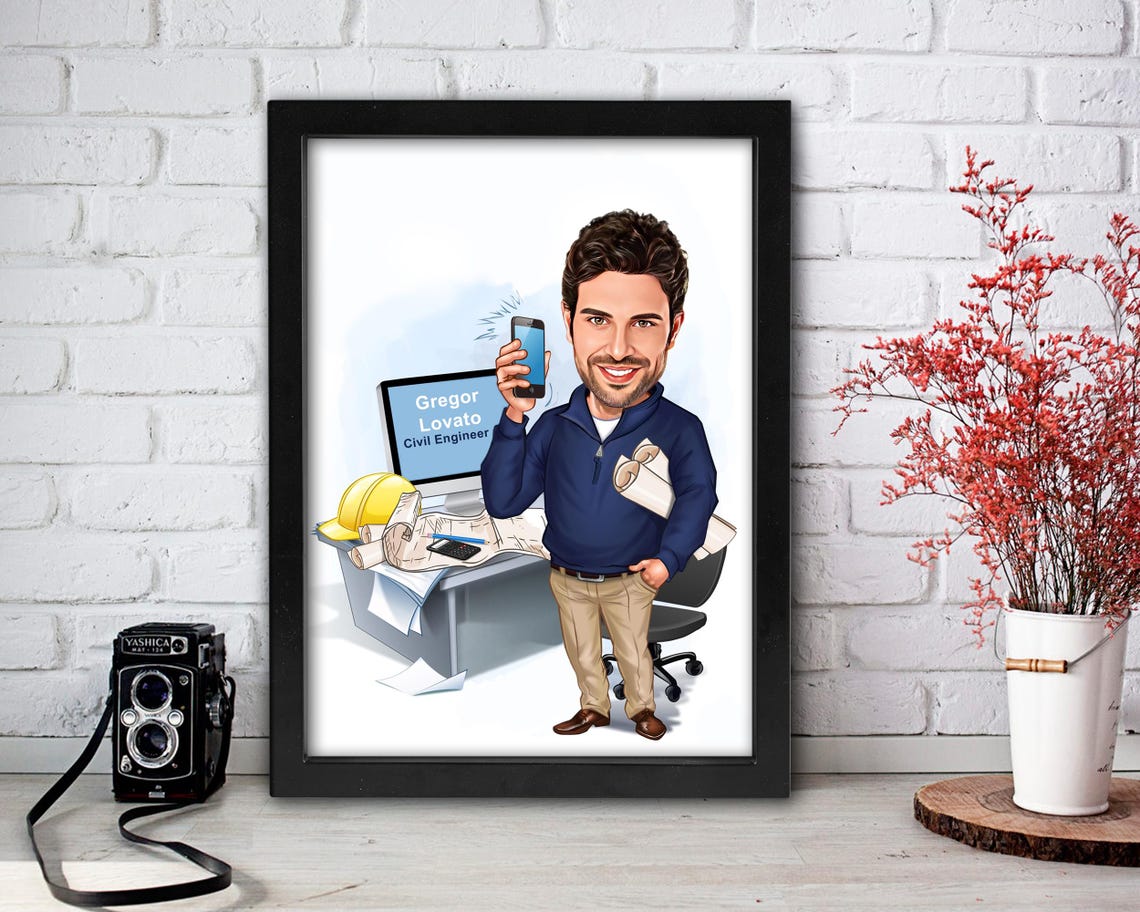 Custom Civil Engineer Portrait, Graduation Gift (digital Download) - Etsy