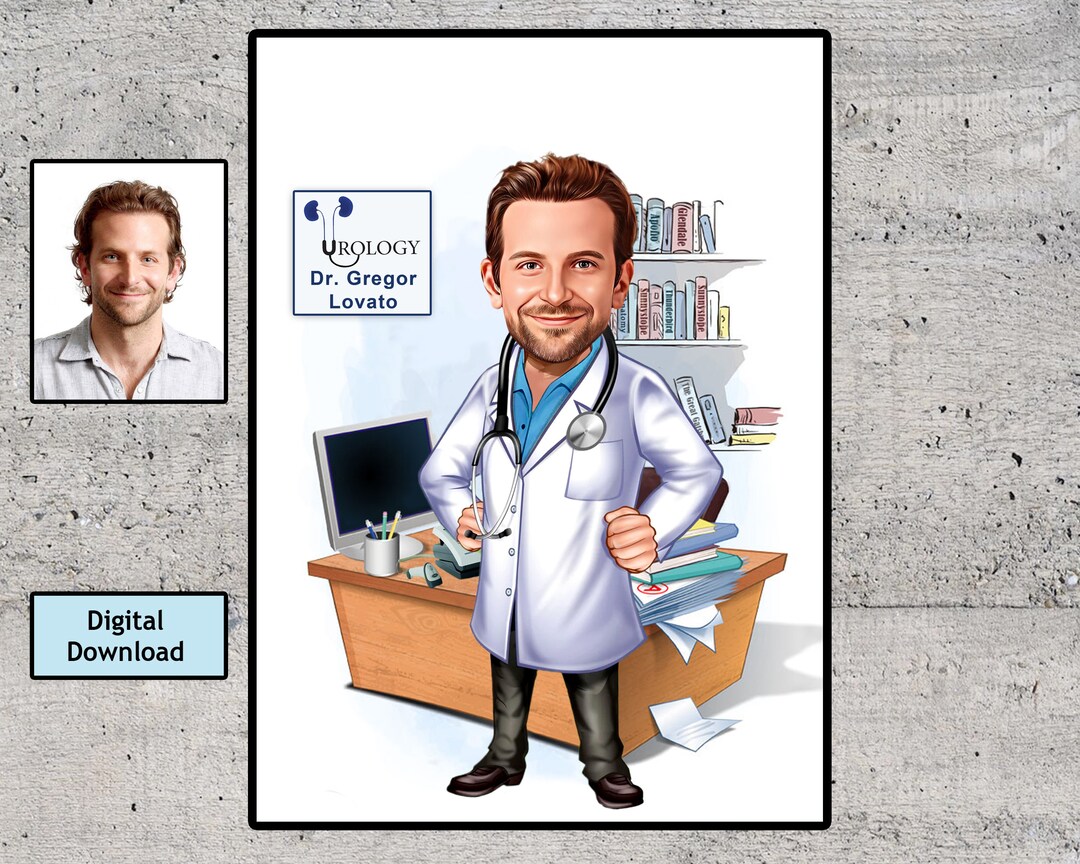 Urology Surgeon Doctor Caricature, Urinary Surgeon, Kidney Surgeon Gift ...