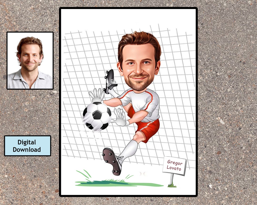 Goalkeeper Gift, Goalkeeper Caricature From Photo, Funny Goalkeeper ...