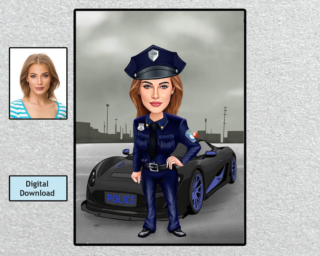 Personalized Policewoman, Police Graduation Gift, Police Caricature ...