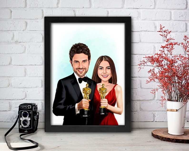 Personalized Cartoon Oscar Award: Custom Caricature Gift (digital ...
