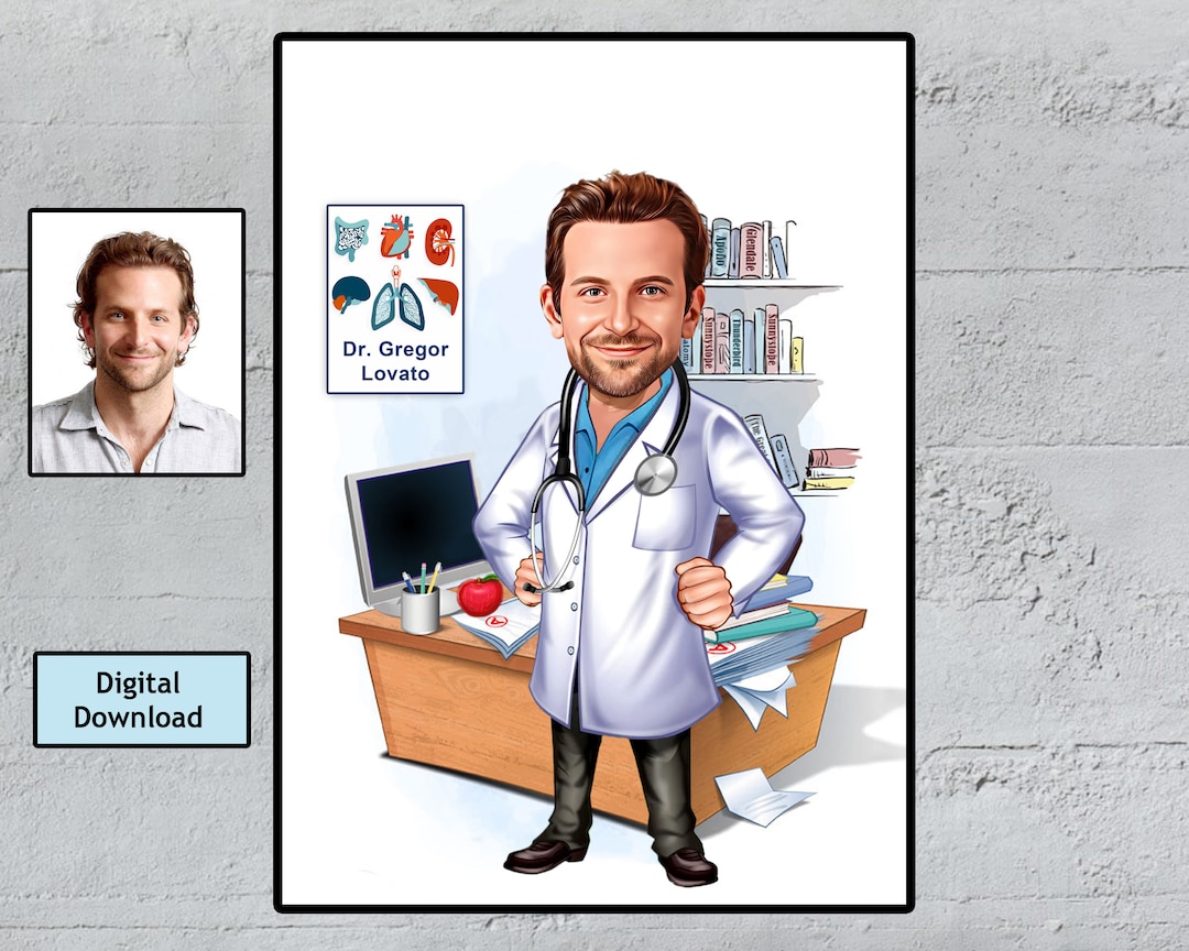 Internal Medicine Doctor Caricature, Internal Medicine Teacher Gift ...