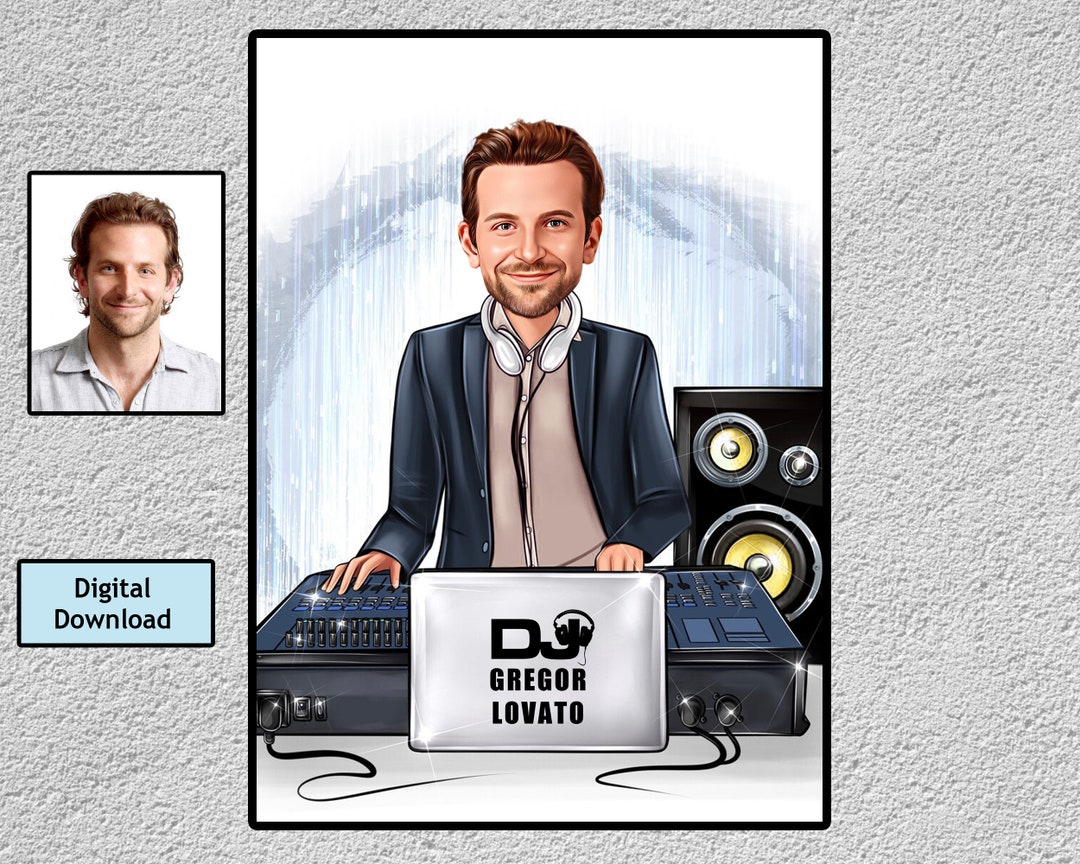 Best Dj Gift, Radio Host Gift, Radio Presenter Gift, Custom Dj Portrait ...