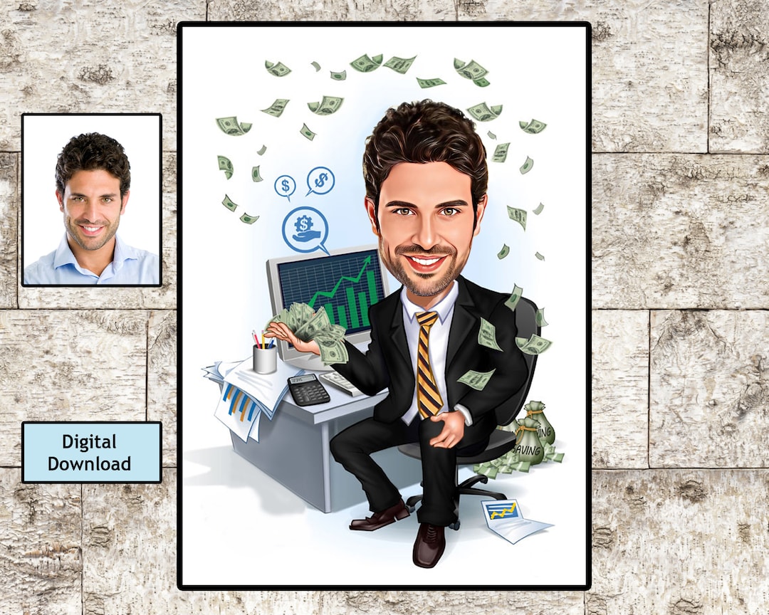 Custom Boss Caricature From Photo, Boss Gift for Men, Boss Cartoon ...