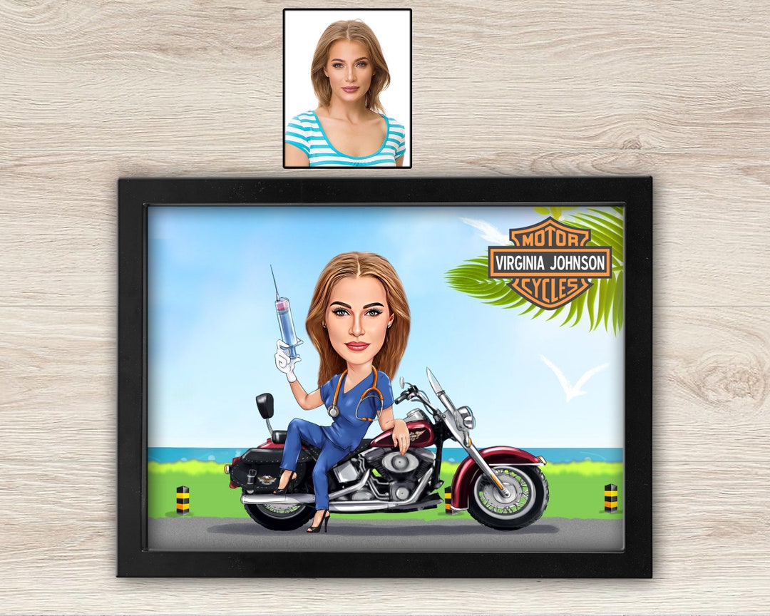 Personalized Female Doctor Motorcyclist Gift for Motorcycle - Etsy