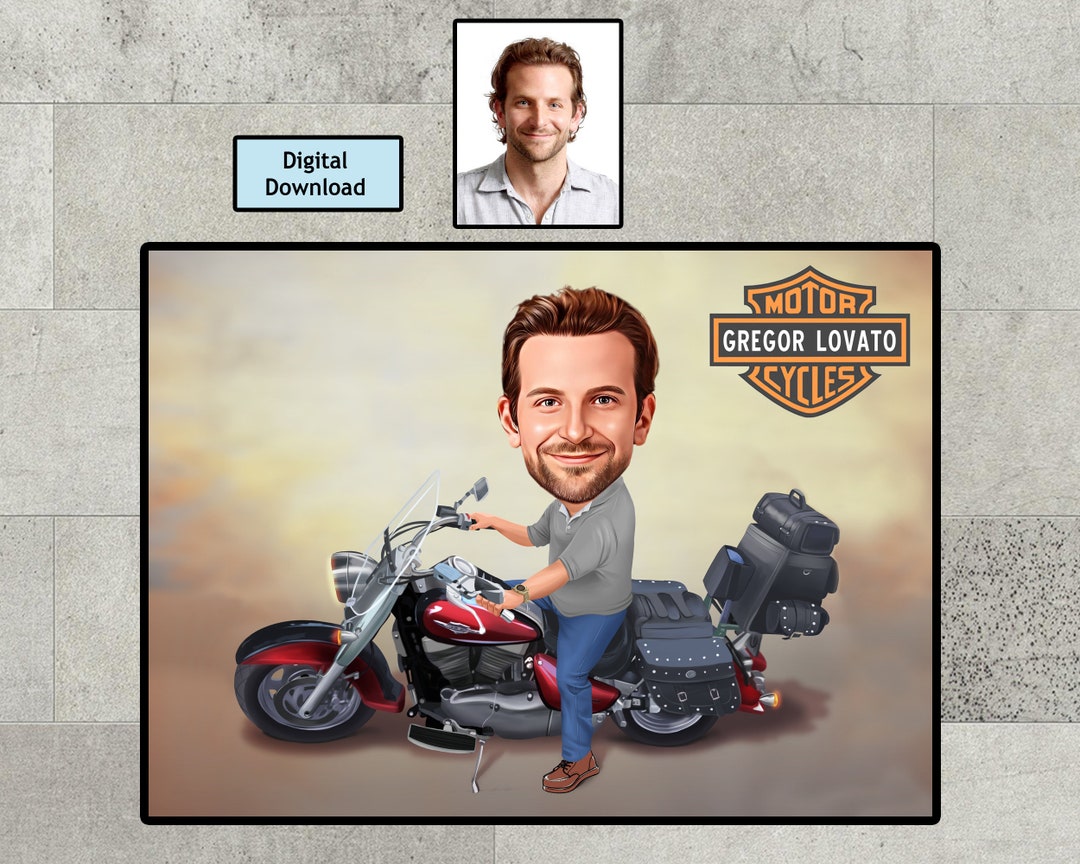 Personalized Biker Caricature Gift for Motorcycle Riders - Etsy