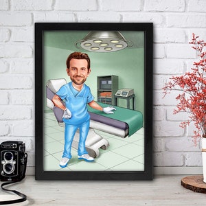 Custom Surgeon Cartoon Portrait, Surgeon Caricature, Gift for Surgeon ...
