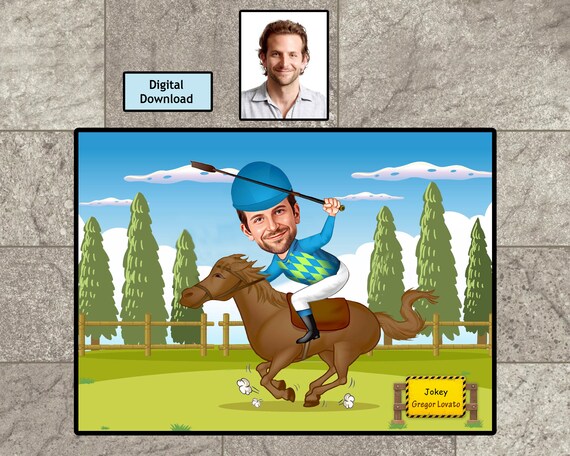 Cartoon Horse Running With Rider