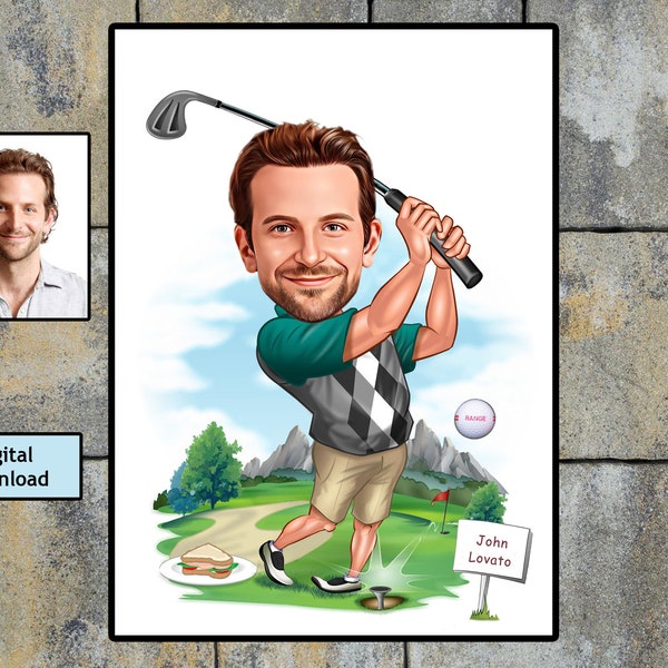 Golf Cartoon - Etsy