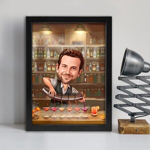 Personalized Bartender Caricature, Mixologist, Barman Gifts, Barman ...
