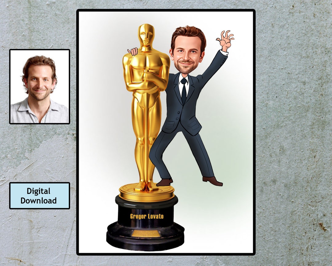 Personalized Cartoon Oscar Award: Custom Caricature Gift (digital ...