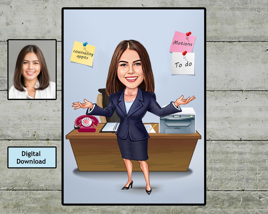 Custom Coworker Cartoon Portrait: Personalized Caricature Gift (digital ...