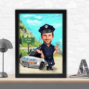 Policeman Caricature, Police Graduation, Police Gifts for Him, Police ...