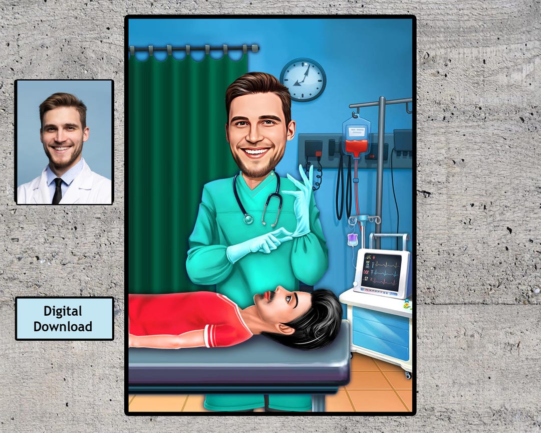 Custom Surgeon Caricature Gift (digital Download) - Etsy
