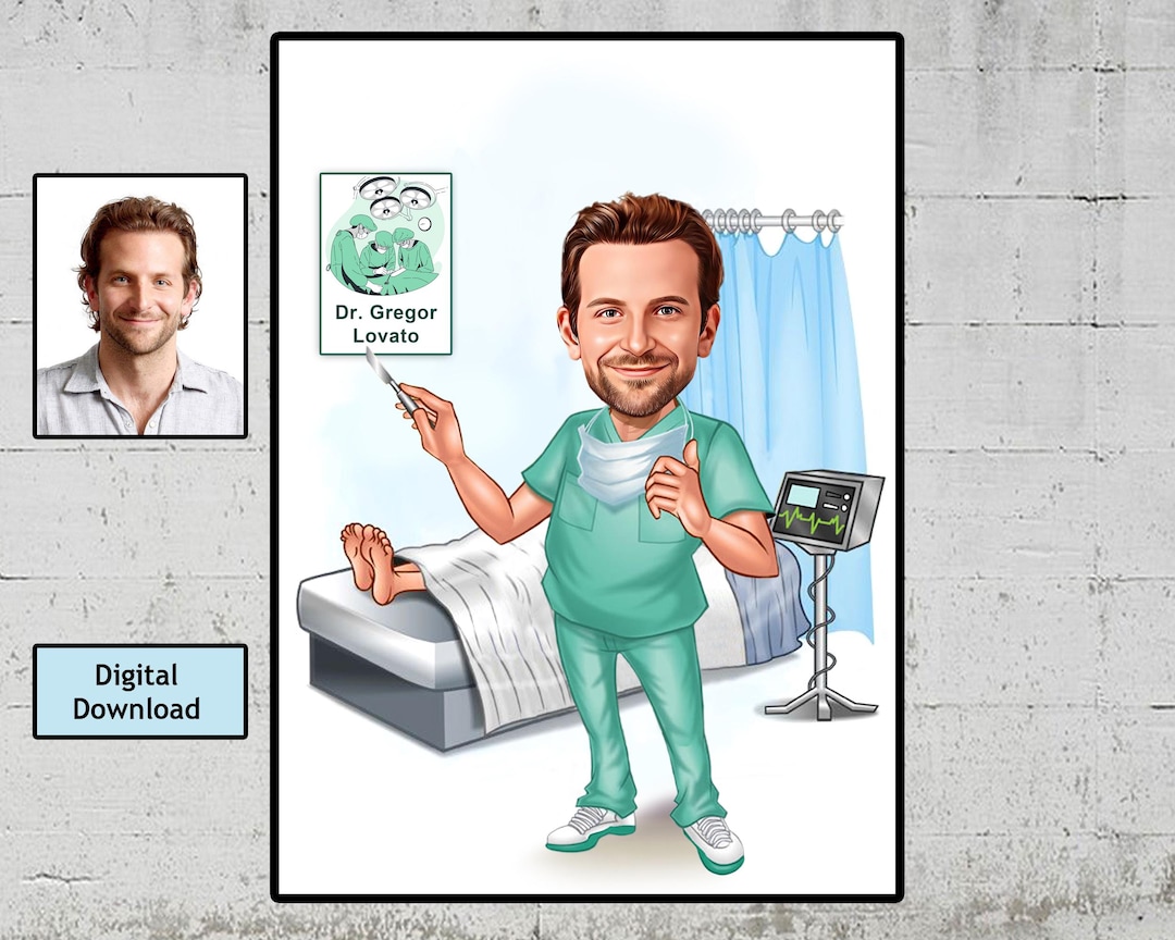 Custom General Surgery Caricature, Surgeon Portrait, Caricature From ...