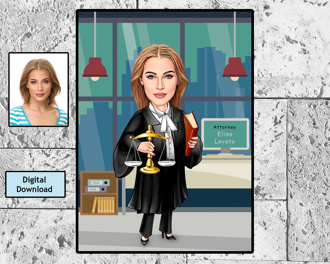 Custom Advocate Caricature, Law Student, Custom Super Cartoon Gift for ...