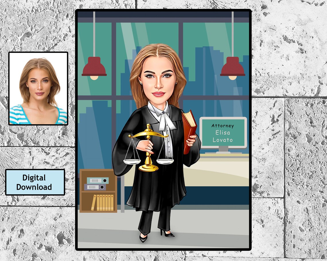 Custom Advocate Caricature Law Student Custom Super Cartoon - Etsy