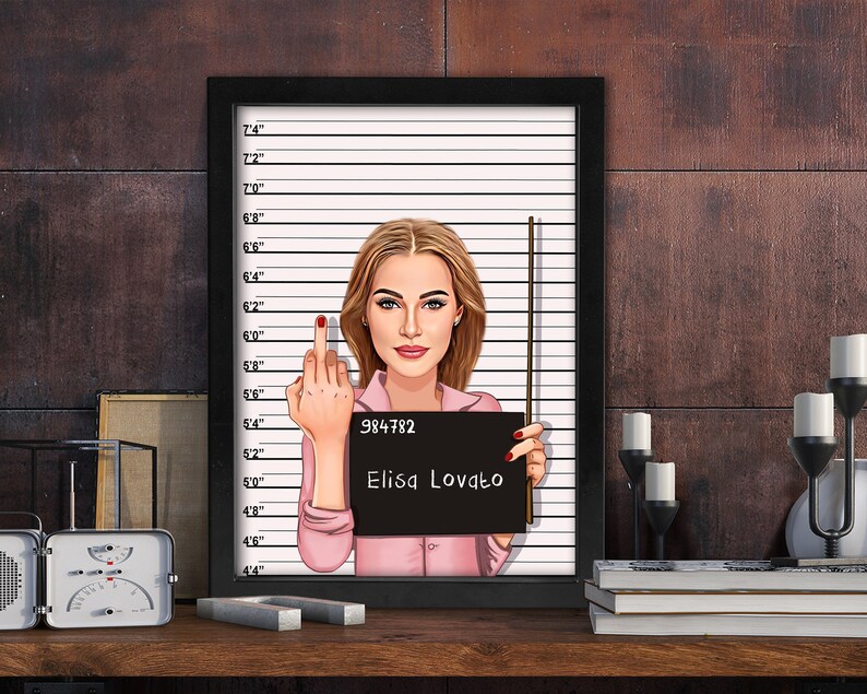 Personalized Middle Finger Caricature Art Feminist Cartoon - Etsy