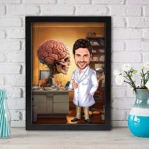 Custom Neurosurgeon Caricature, Brain Surgeon Cartoon, Neurologist ...