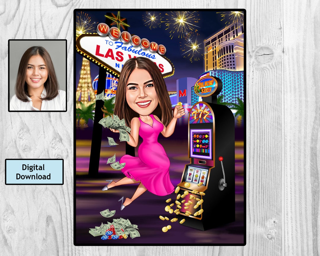Personalized Las Vegas Cartoon, Custom Casino Caricature, Gift From ...