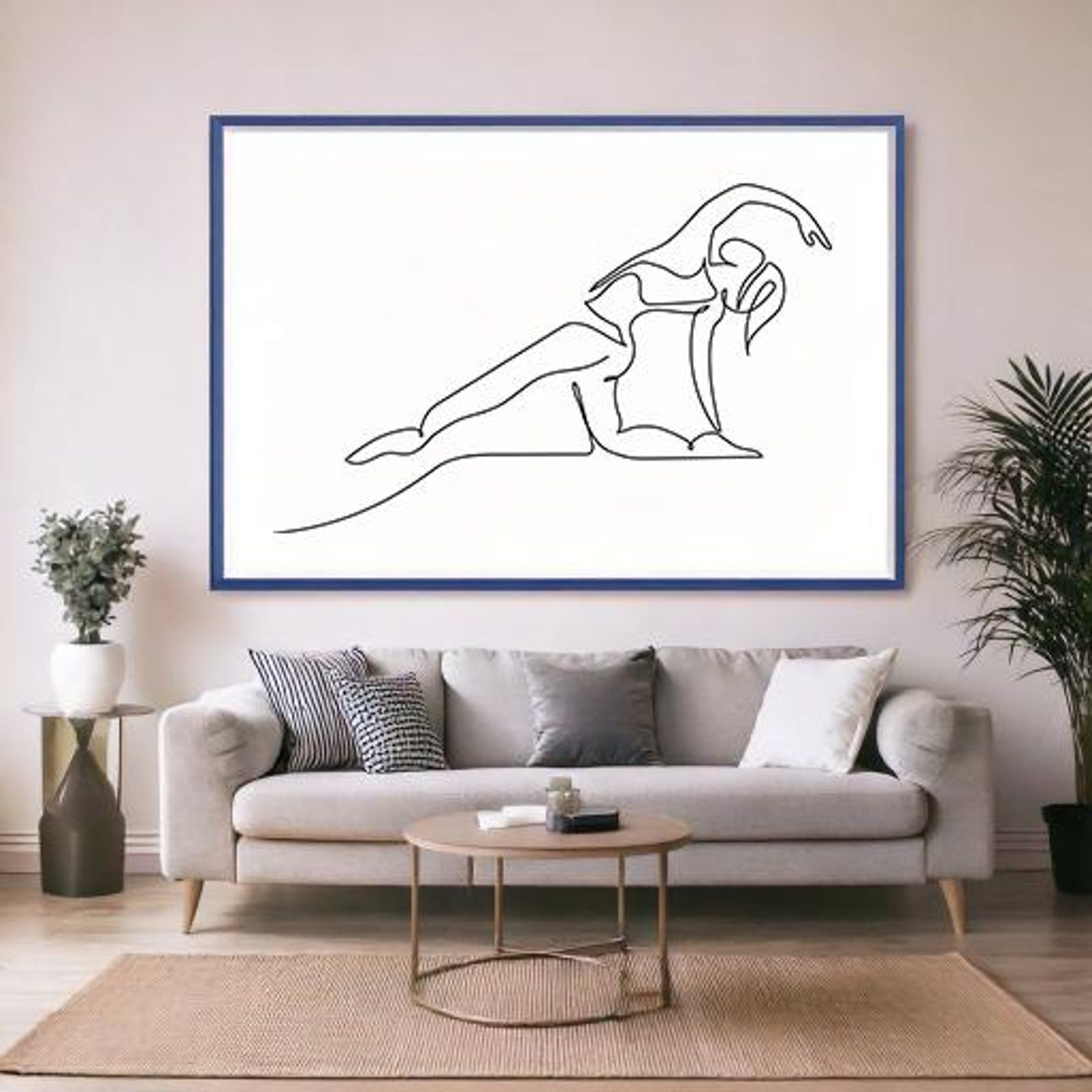 One Line Continuous Drawing - Yoga Pose Art Print - Minimalist Wall ...