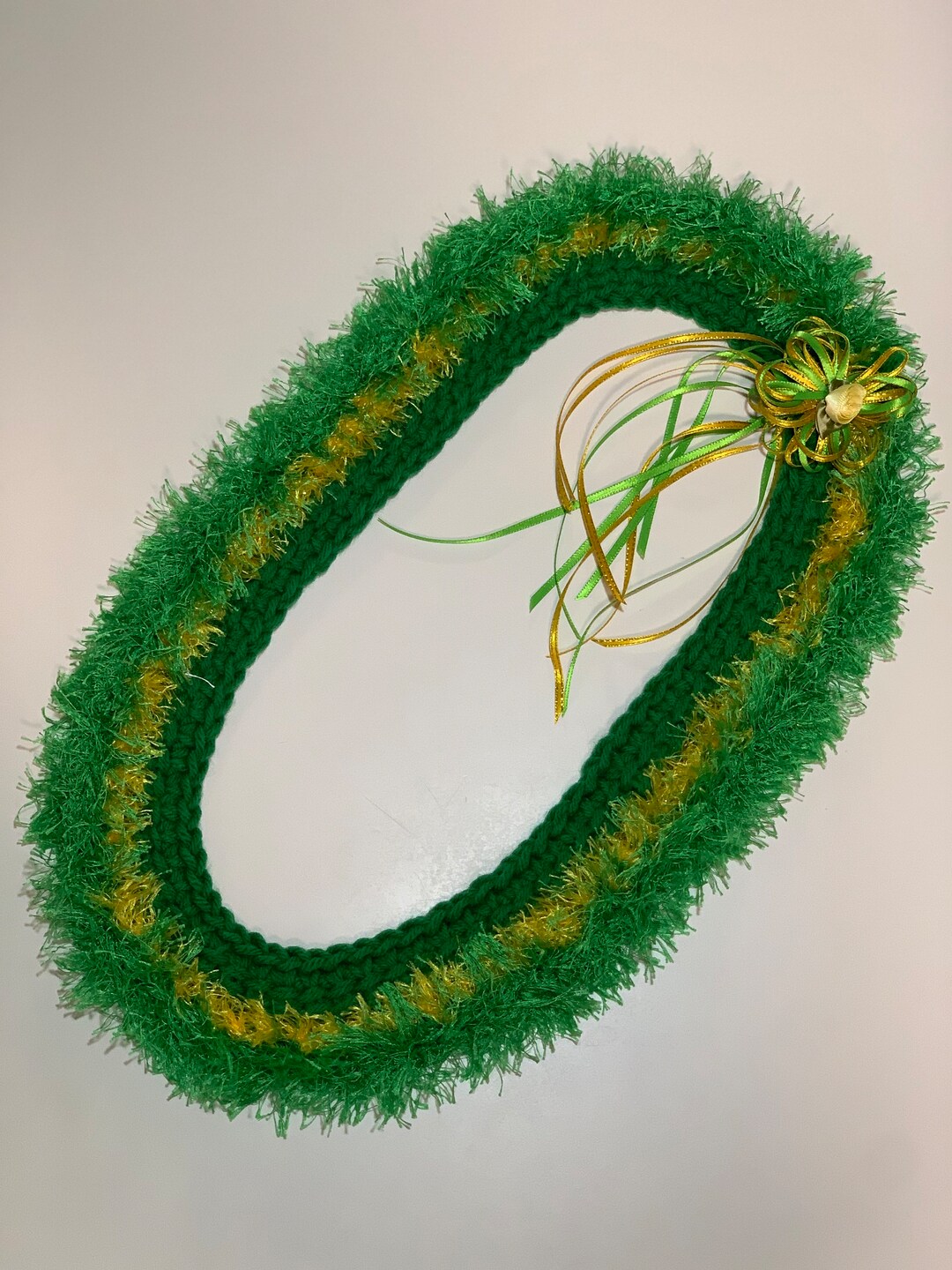 Lei - Green and Yellow Christina Style Yarn Lei 36” - Etsy