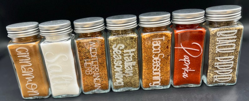 Custom Spice Jars Engraved Glass Jars Spice Organization - Etsy