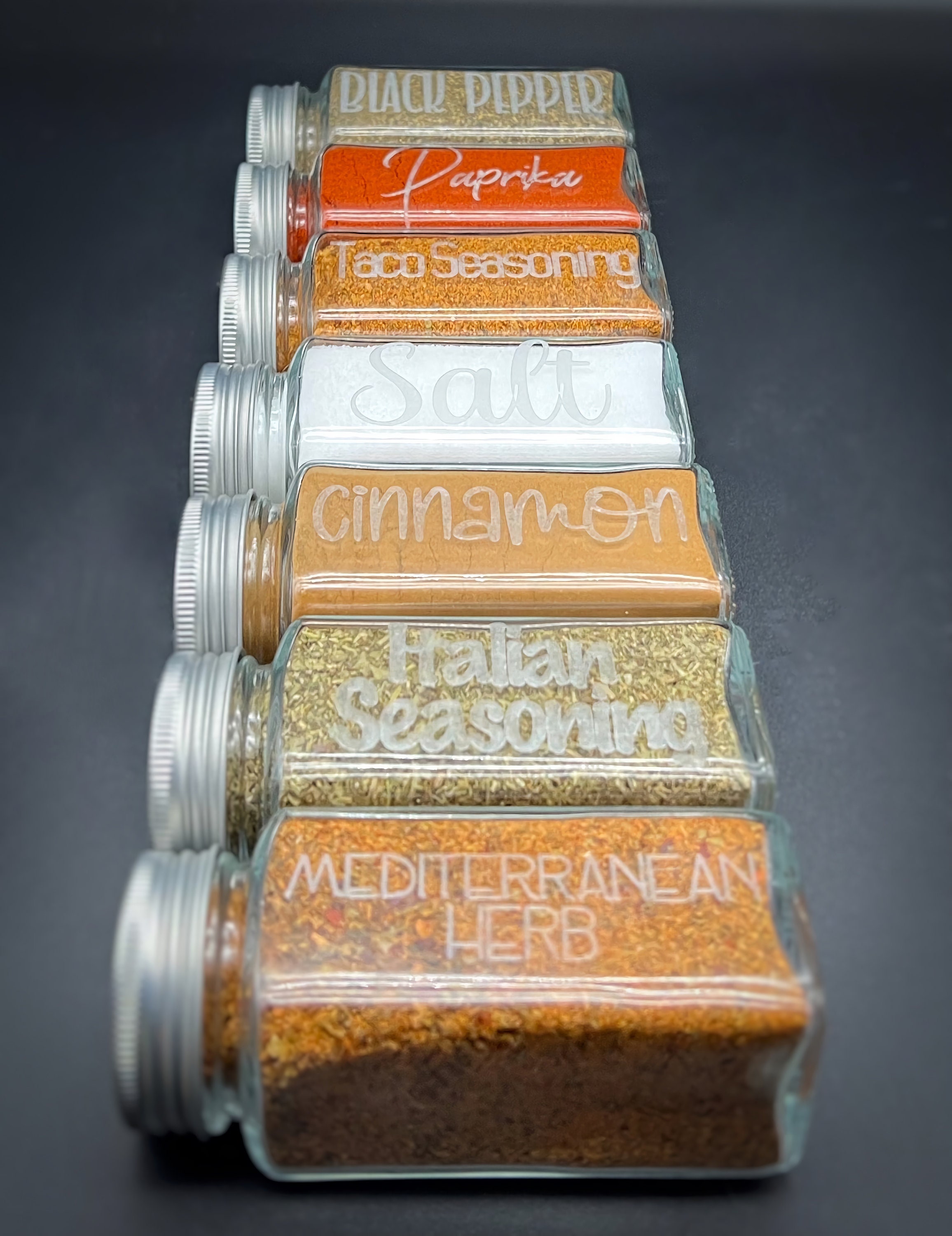 Custom Spice Jars Engraved Glass Jars Spice Organization - Etsy