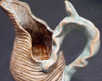 Spring Green and Gold Small Decorative Ceramic Pitcher - Etsy