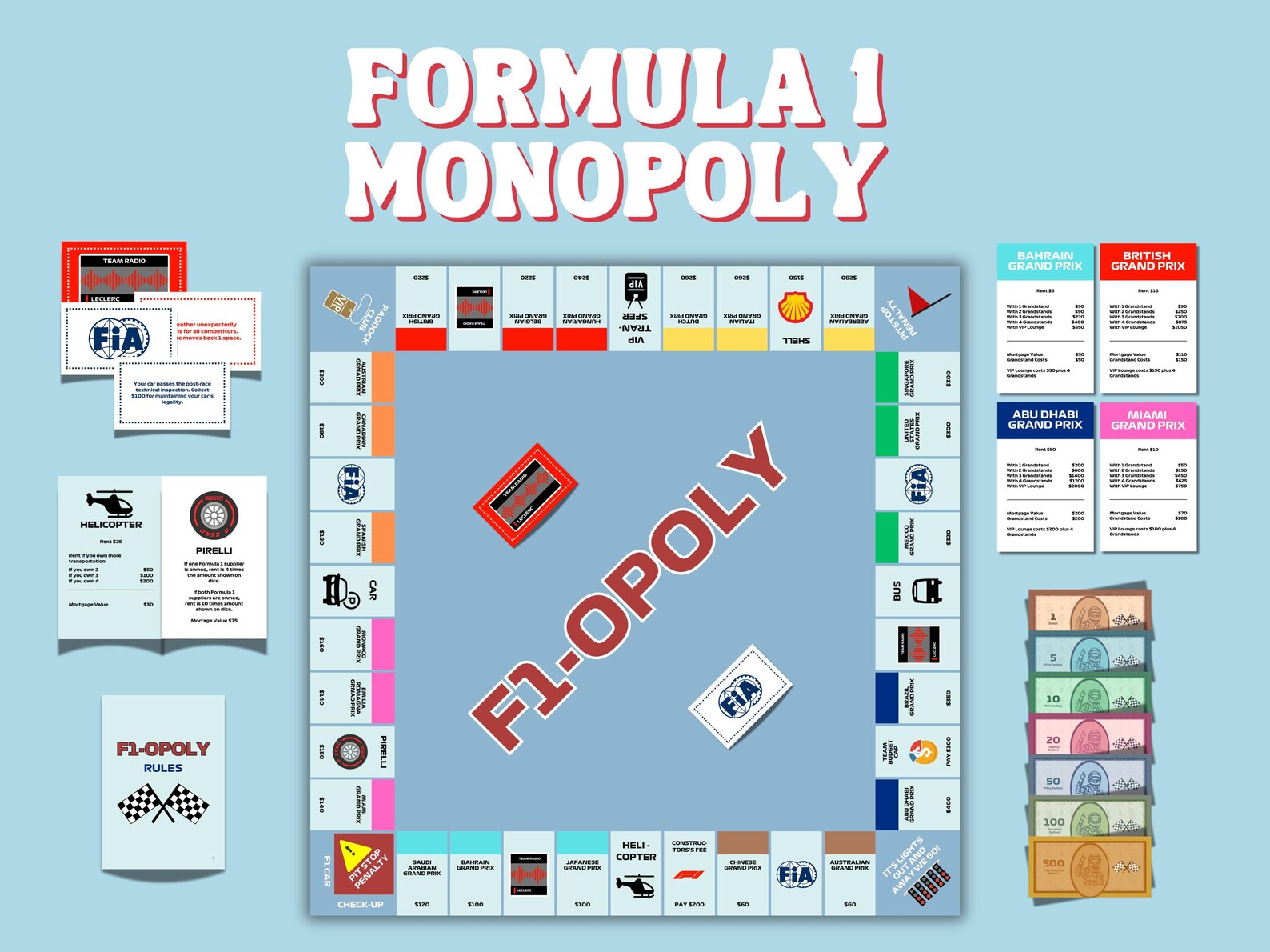 Formula 1 Monopoly 2025 | F1 Monopoly | Board Game | Custom Game ...