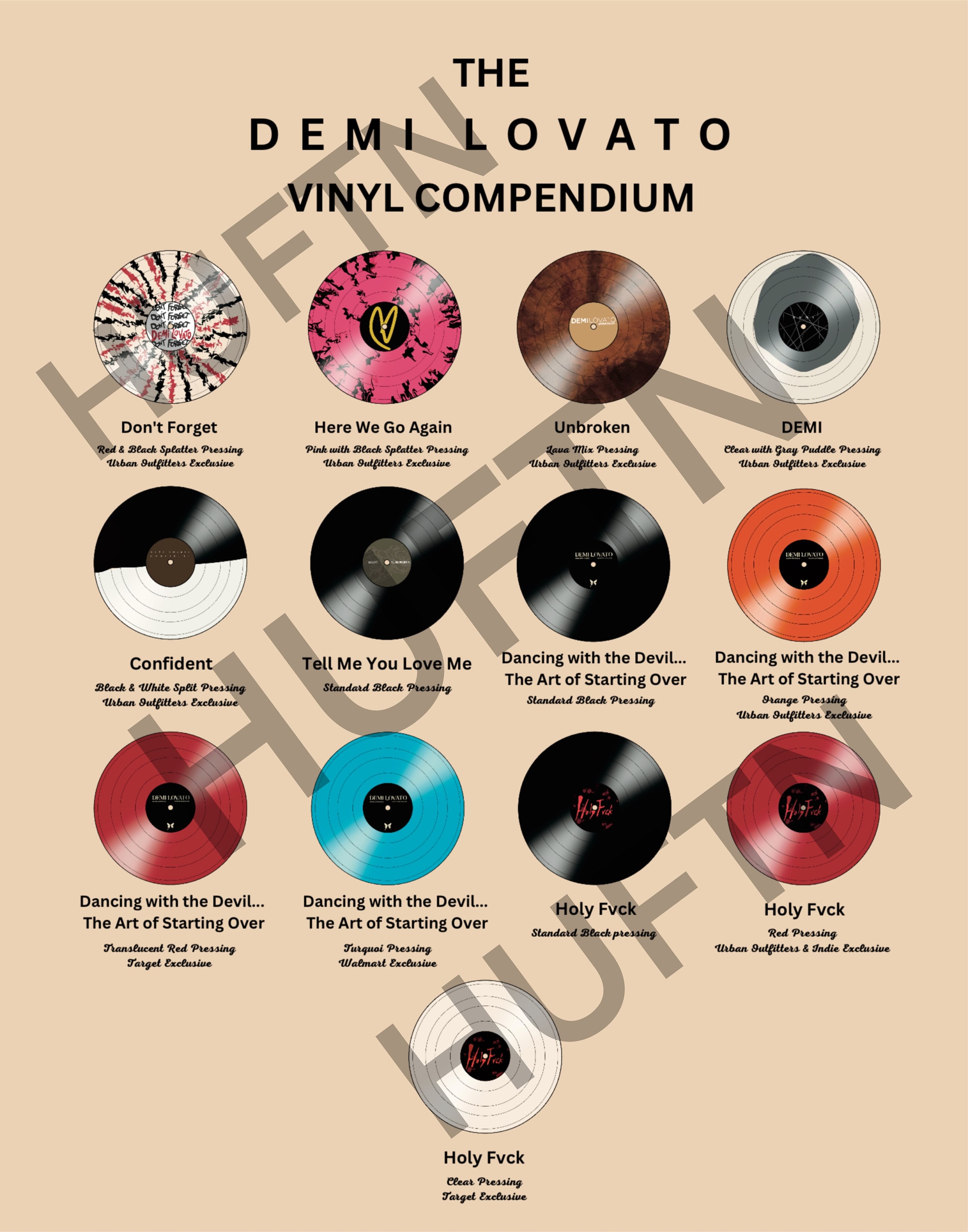 Demi Lovato Bundle Vinyl Colored costtoshipacar.com