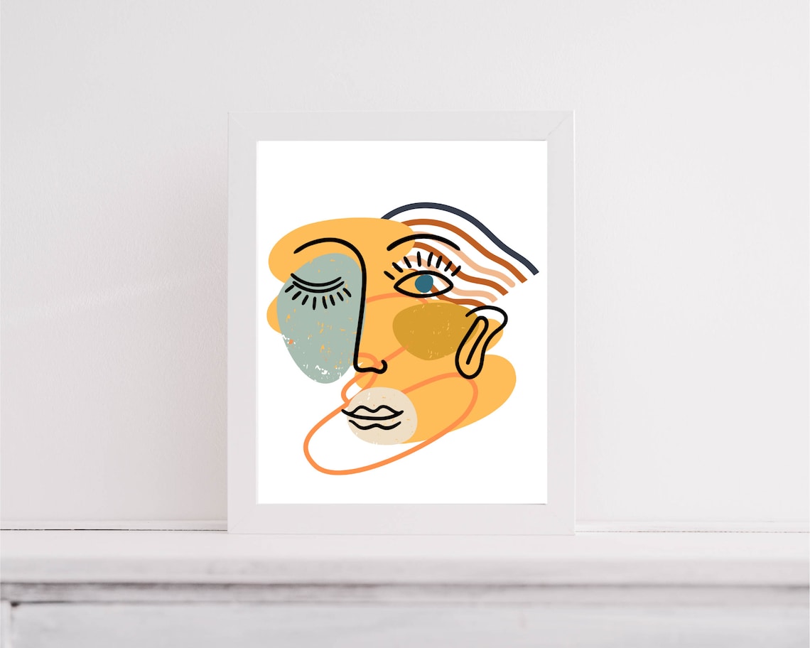 Contemporary Abstract Face - Wall Art - Etsy