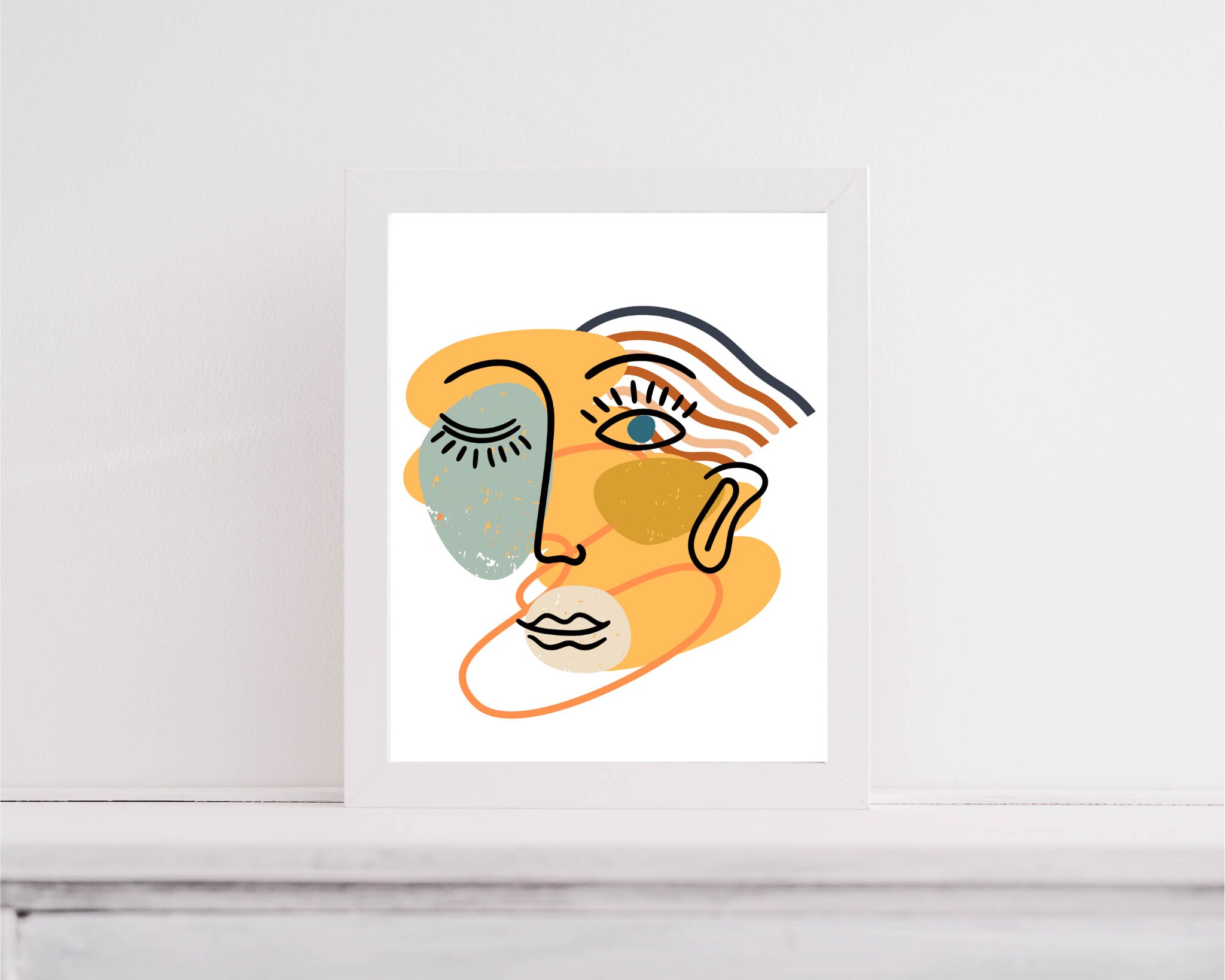 Contemporary Abstract Face - Wall Art - Etsy