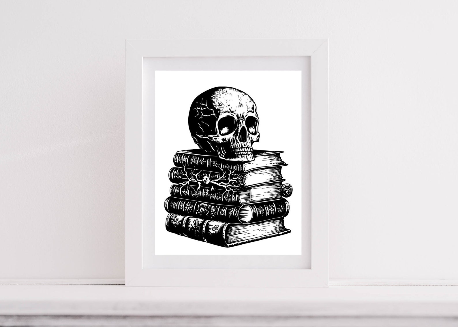 Skull & Books Wall Art - Etsy