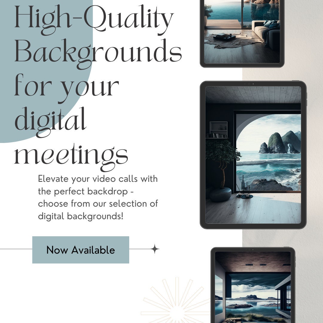 Ocean View Residences - Digital Backgrounds for Stylish Zoom Calls - Etsy
