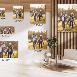 Picture on Canvas Custom Portrait Photo Framed Couple Portrait Wall Art ...