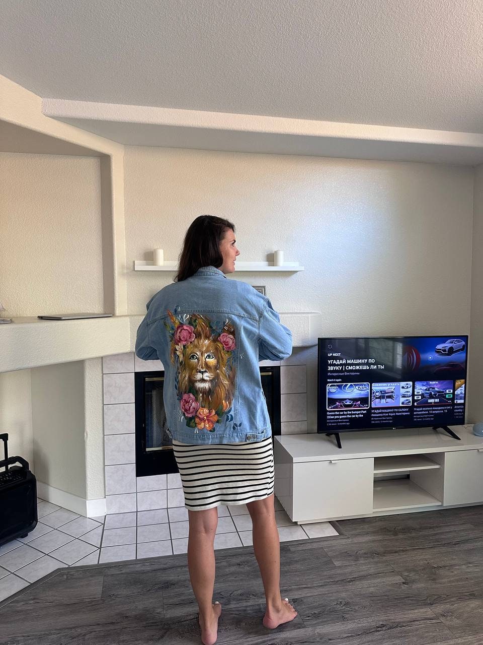 Custom Denim Jacket With Lion, Custom Painted Jacket, Hand Painted ...