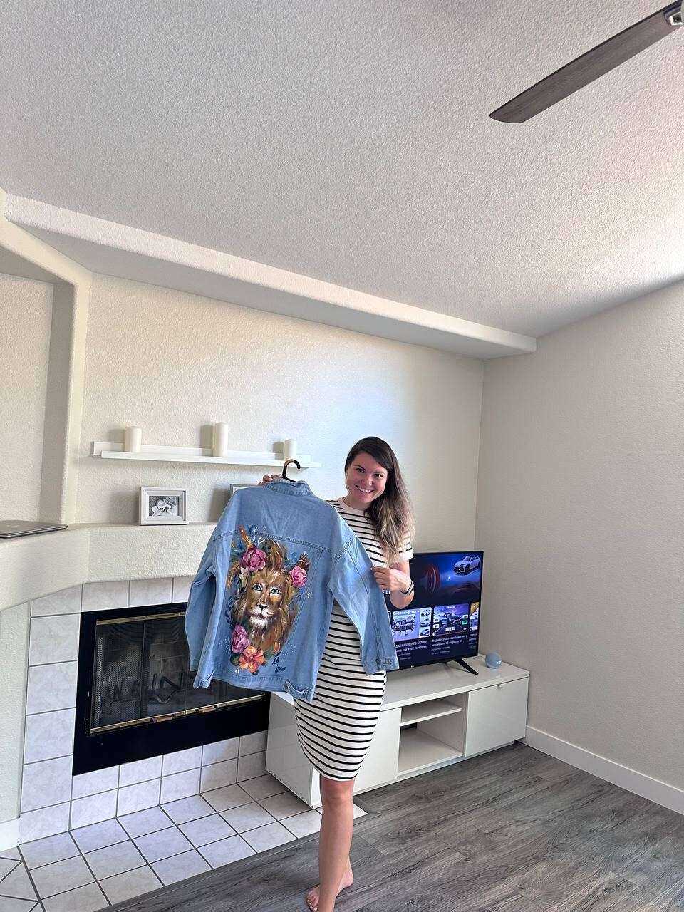 Custom Denim Jacket With Lion, Custom Painted Jacket, Hand Painted ...
