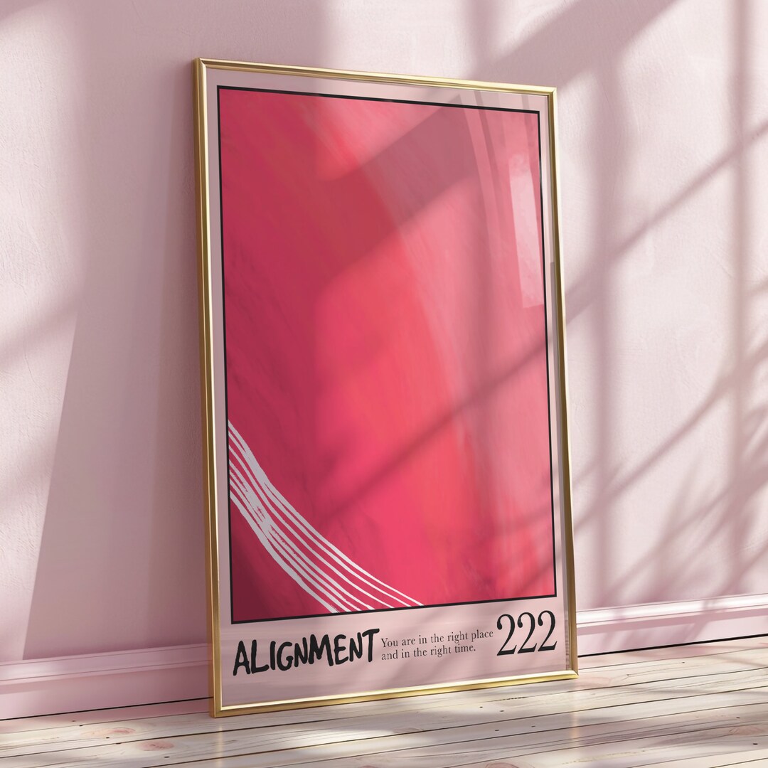 Angel Numbers Aura Poster, 222 Poster, Pink Gradient Art Print ...
