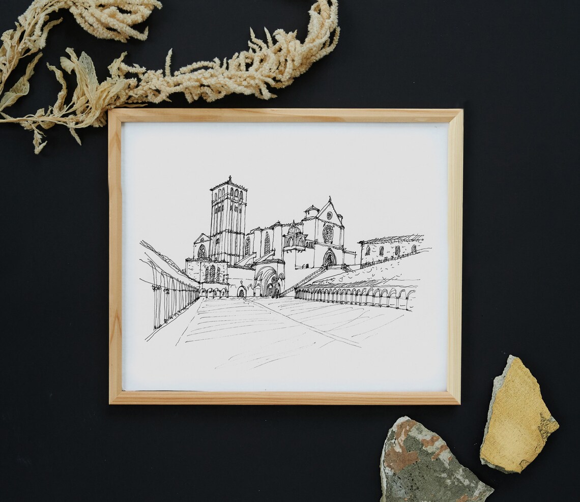 Basilica Di San Francesco Assisi Art Print Assisi Wall Art Assisi Wall ...