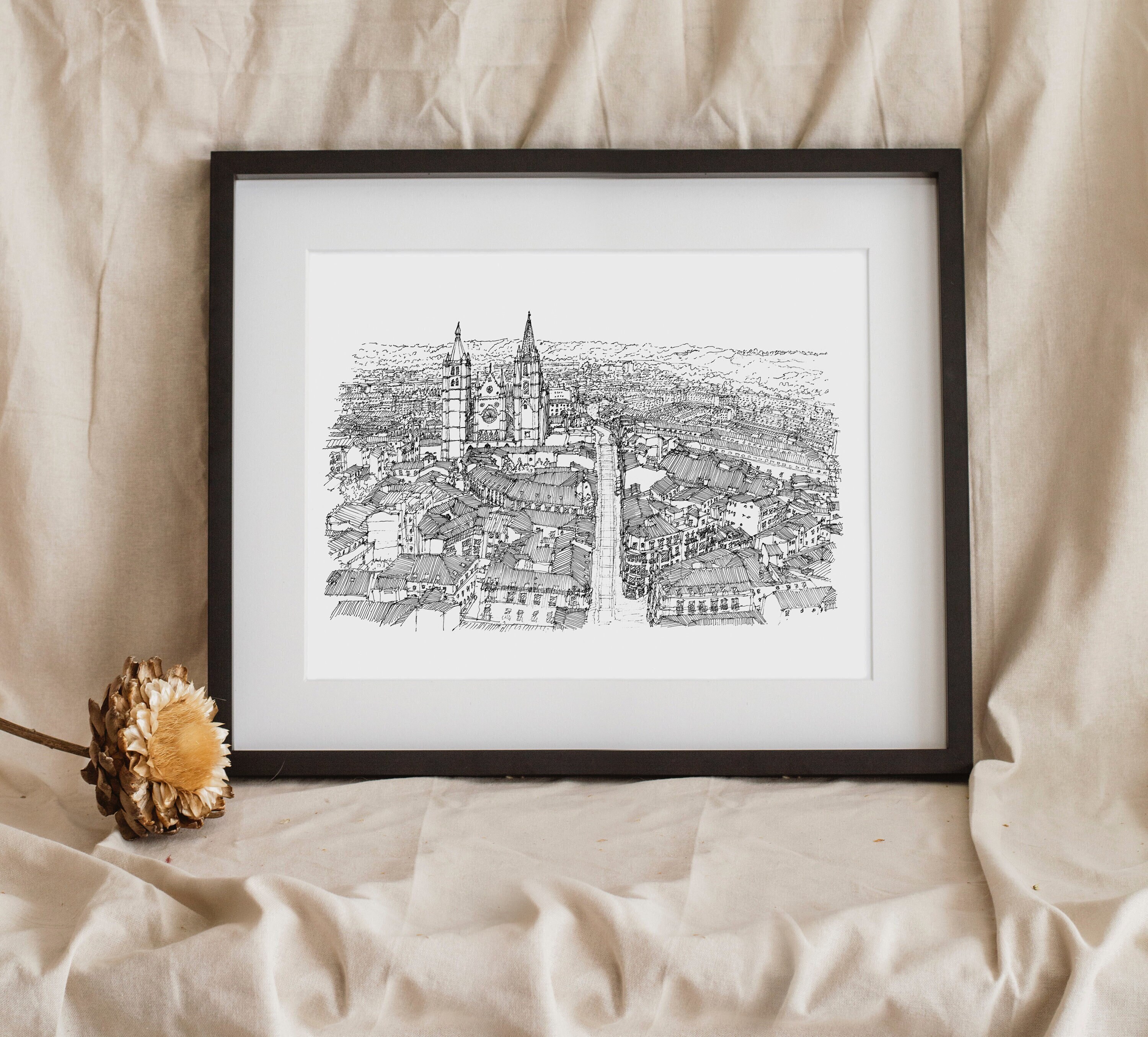 Catedral De Leon Art Print Leon Wall Art Leon Wall Decor Castile Y Leon ...