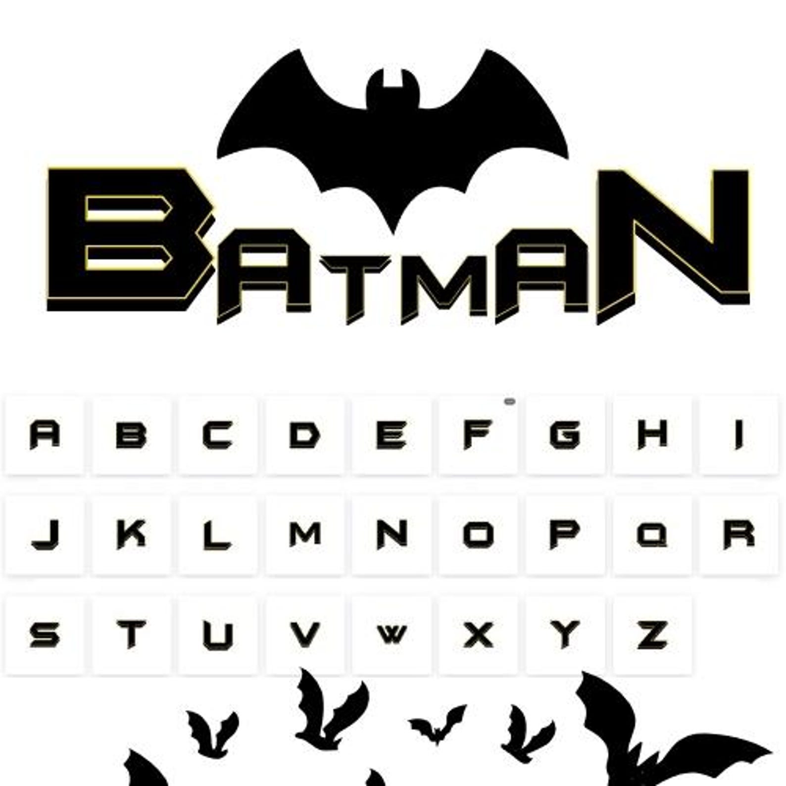 Bat Style Alphabet Font, Superhero Alphabet Printable Letters ...